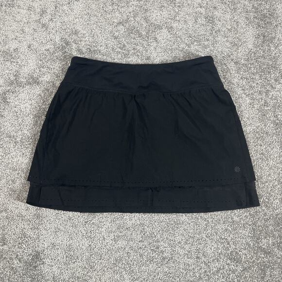 Athleta | Shorts | Athleta Skort Small Tiered Mesh Laser Cut Stretch Performance Athletic Black ...